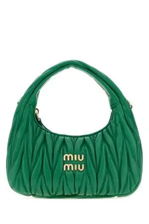 Miu Miu Nappa Leather Wander Handbag - Green