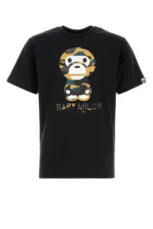 A BATHING APE 1st Camp Baby Milo Cotton T-shirt - Black