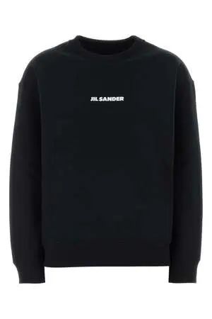 JIL SANDER 100% Cotton Sweatshirt - Black