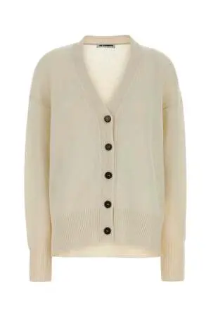 JIL SANDER Oversize Cashmere Cardigan - White