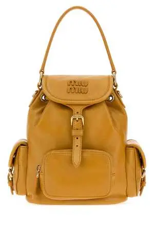 Miu Miu Agnello Leather Backpack