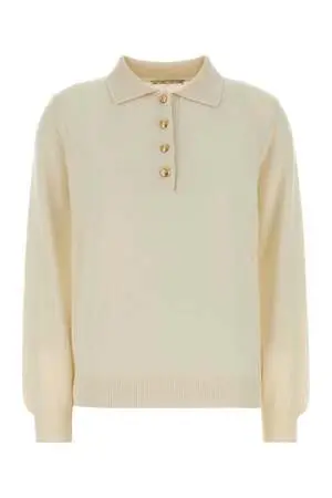 BLAZE Cream Wool-cashmere Highland Polo Shirt