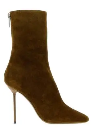 Paris Texas Mud Suede Lidia Ankle Boots With 11 Cm Heel