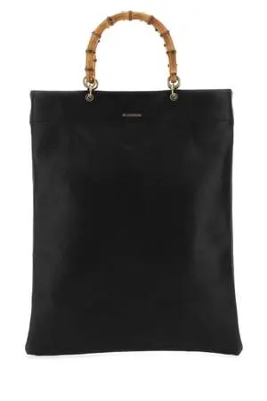 JIL SANDER Medium Shopping Leather Handbag - Black