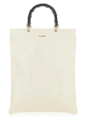 JIL SANDER Ivory Leather Medium Shopping Handbag - White