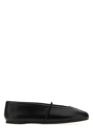 Miu Miu Leather Ballerina Flats - Black
