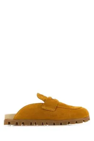 Miu Miu Suede Slippers - Yellow