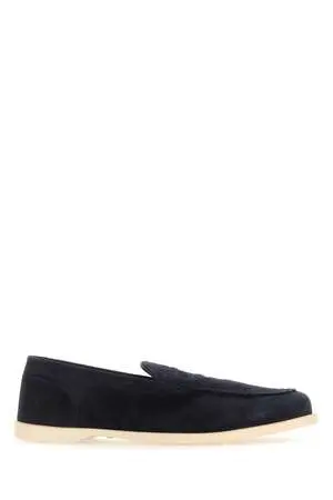 John Lobb Suede Pace Loafers - Blue