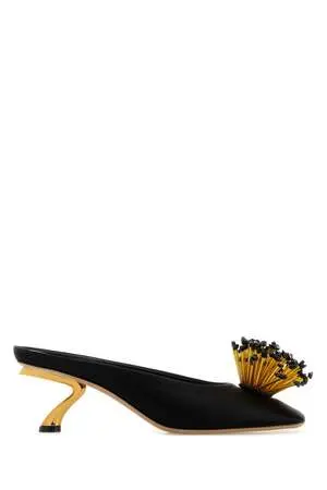 FERRAGAMO Satin Embellished Mule Pumps