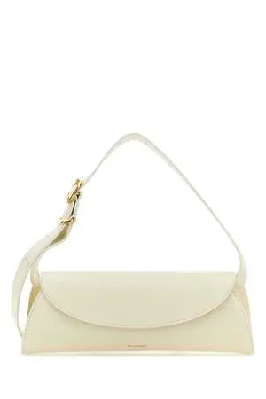 JIL SANDER Cannolo Small Leather Shoulder Handbag - White