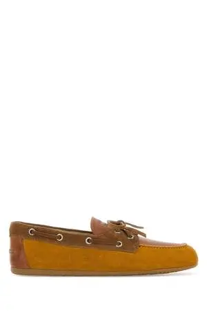 Miu Miu Leather And Suede Loafers With Rubber Sole - Multicoloured