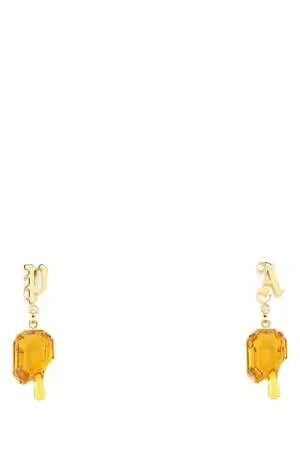 Palm Angels Tone Sculptural Gemstone Dangle Earrings - Gold