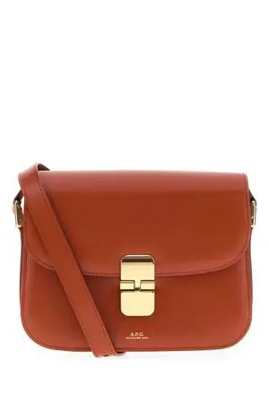 A.p.c. Brick Leather Mini Grace Crossbody Handbag - Red