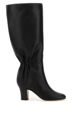 FERRAGAMO Jannette 70 Leather Boots With Cm Heel - Black