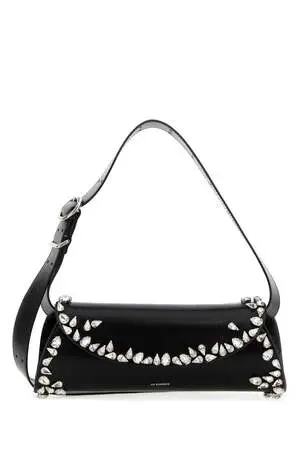 JIL SANDER Leather Cannolo Mini Crossbody Handbag With Embellishments
