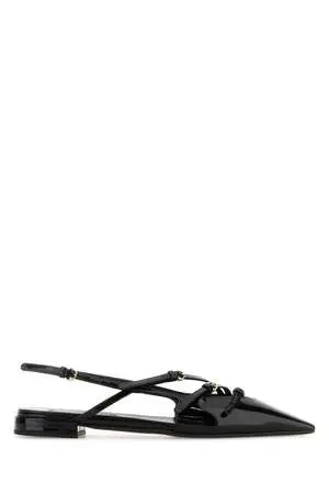 Miu Miu Leather Slingback Ballerinas - Black