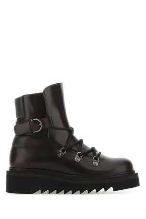 FERRAGAMO Elimo Leather Ankle Boots - Purple