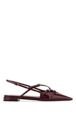 Miu Miu Patent Leather Ballerina Flats - Burgundy