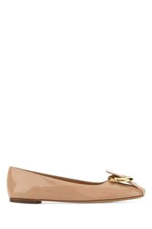 FERRAGAMO Leather Ballerina Flats