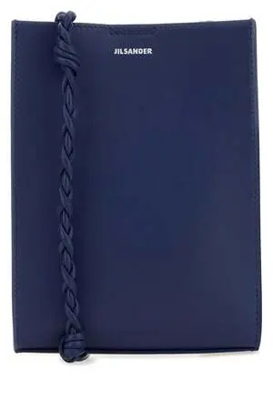 JIL SANDER Mini Leather Tangle Crossbody Shoulder Bag With 48 Cm Strap - Blue