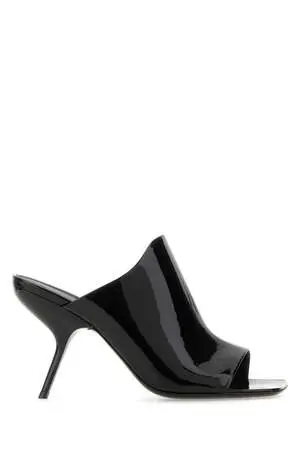FERRAGAMO Back Leather Slide Flat Sandals - Black