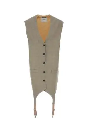 Moschino Two-tone Wool And Satin Oversized Vest - Multicoloured
