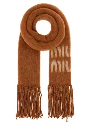 Miu Miu Miu Mohair-blend Scarf 185 Cm X 23 Cm - Orange