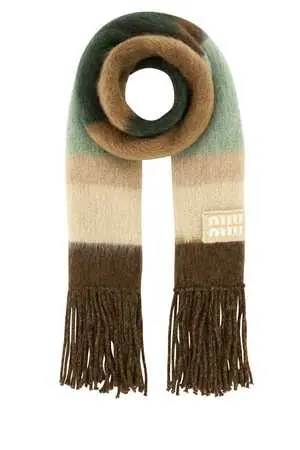 Miu Miu Embroidered Mohair-blend Scarf For - Stripped