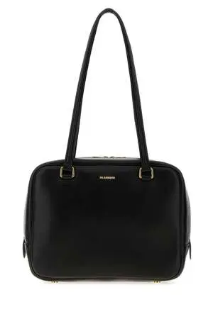 JIL SANDER Medium Vision Nappa Leather Handbag - Black