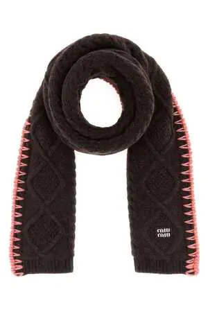 Miu Miu Wool-cashmere Scarf 190 X 20 Cm For - Brown