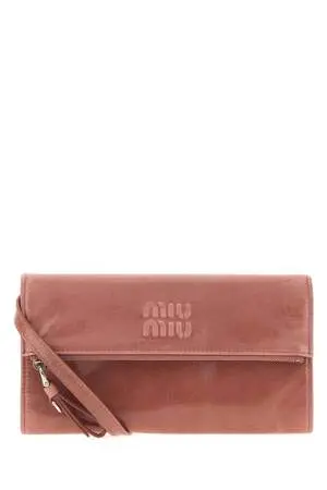 Miu Miu Antiqued Leather Mini Pouch Handbag