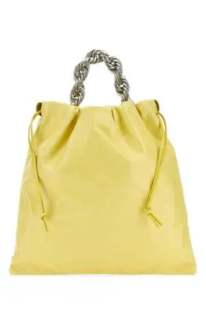 JIL SANDER Calf Leather Bucket Handbag - Yellow