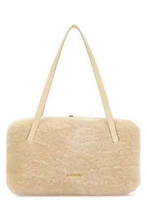 JIL SANDER Shearling Goji Pillow Mini Shoulder Handbag - White