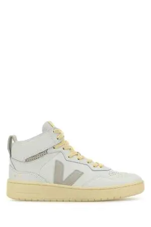 VEJA V-95 Leather High Top Sneakers - White