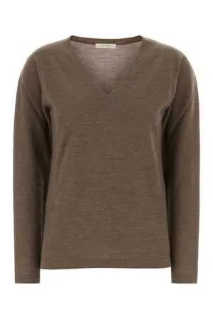 THE ROW Poesis Cashmere V-neck Sweater - Brown