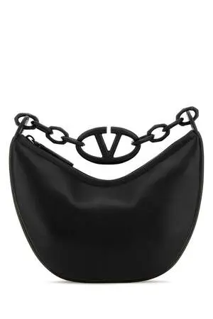 Valentino Garavani Vlogo Moon Leather Hobo Handbag, 17 Cm X 14 Cm X 7 Cm - Black
