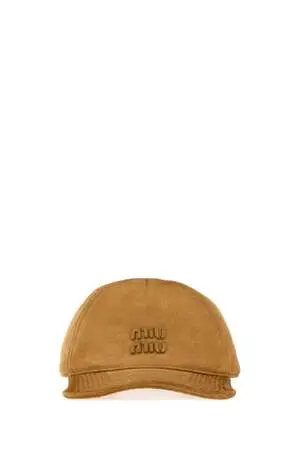 Miu Miu MIU MIU Suede Baseball Cap Camel