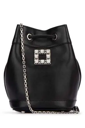 ROGER VIVIER Tres Vivier Aumonière Mini Calfskin Evening Bag