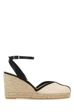 CastaÑer Canvas Cecilia Wedges With 2 Cm Platform And 9 Cm Heel - White