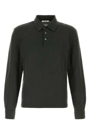 THE ROW Reyes Polo Shirt In Wool-silk Knit - Green
