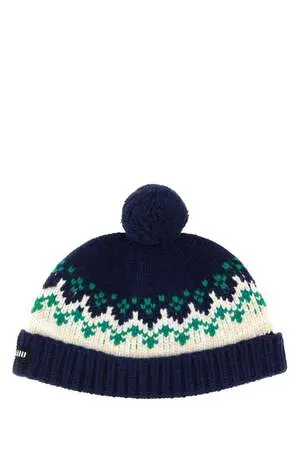 Miu Miu Embroidered Virgin Wool Beanie Hat - Printed