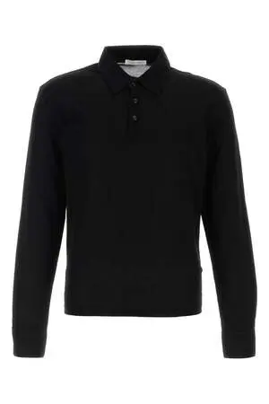 THE ROW Knit Reyes Polo Shirt - Black