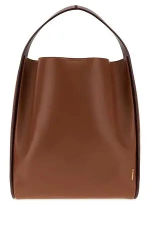 JIL SANDER Caramel Leather Pivot Bucket Handbag - Camel