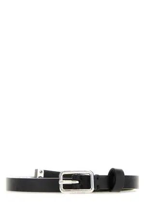 Givenchy 1 Cm Calf Leather Belt With Silver-tone Hardware - Black