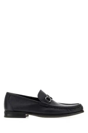 FERRAGAMO Grandioso Leather Loafers - Black
