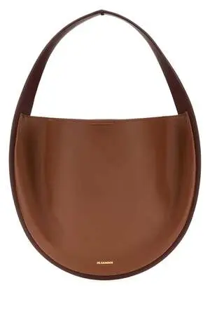 JIL SANDER Caramel Leather Pivot Mini Shoulder Handbag, 25 Cm - Camel