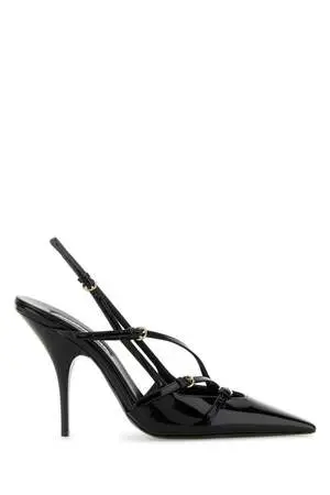 Miu Miu Leather Pumps With 11 Cm Heel - Black