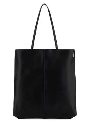 JIL SANDER Linea Leather Shopping Handbag With 35 Cm Width And 39 Cm Height - Black