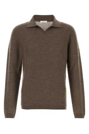 THE ROW Cashmere Ripley Polo Shirt - Brown