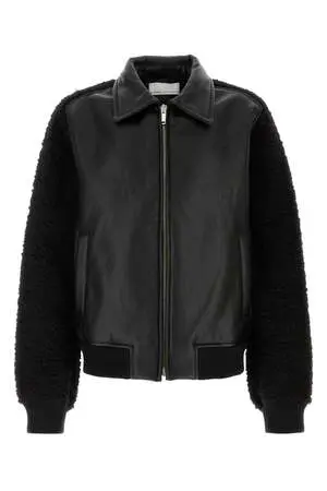Random Identities Leather And Shearling Jacket